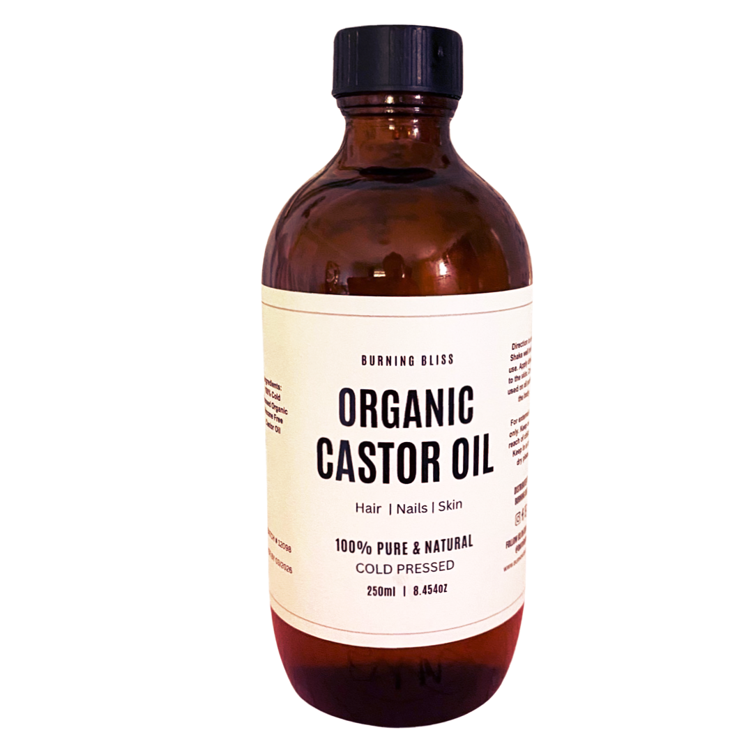 Organic 100% Unrefined Cold Pressed Castor Oil | Hexane Free | Glass B ...